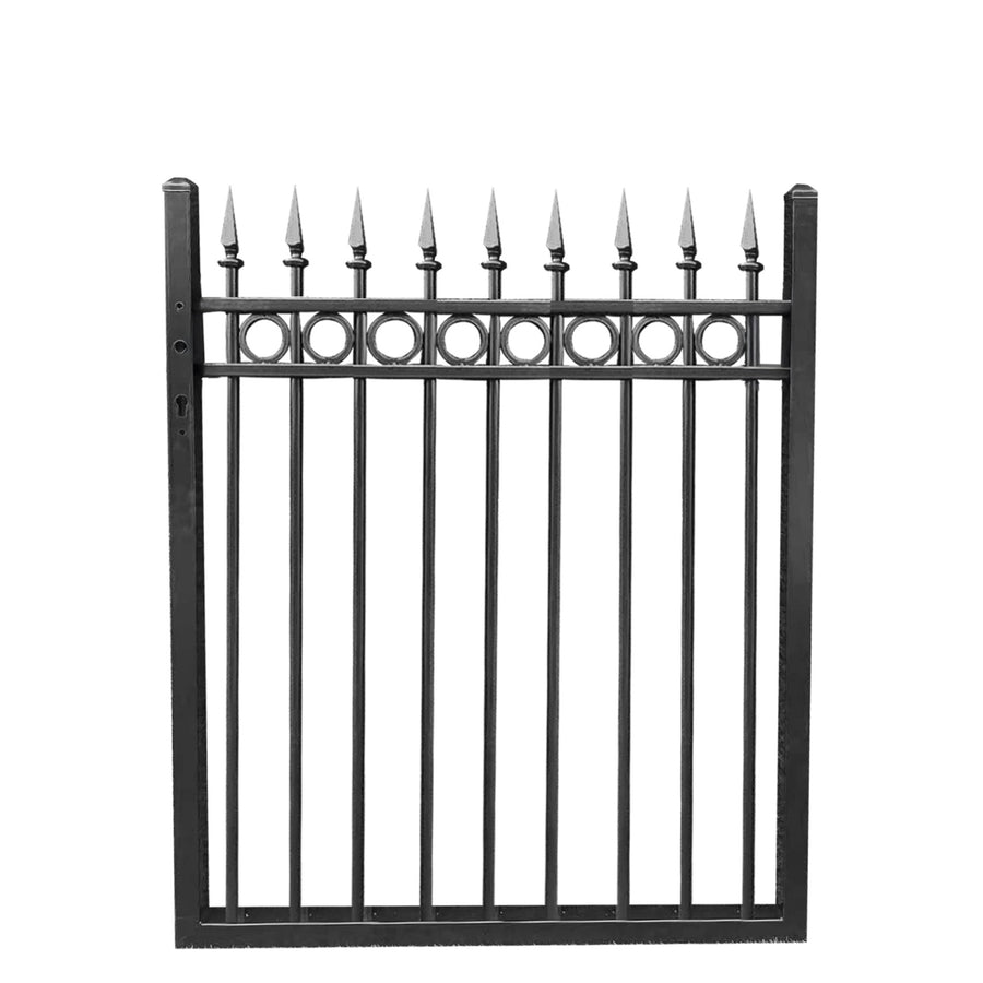 1.2m high x 1m wide Ring and Spear top fence gate – Mixsteel