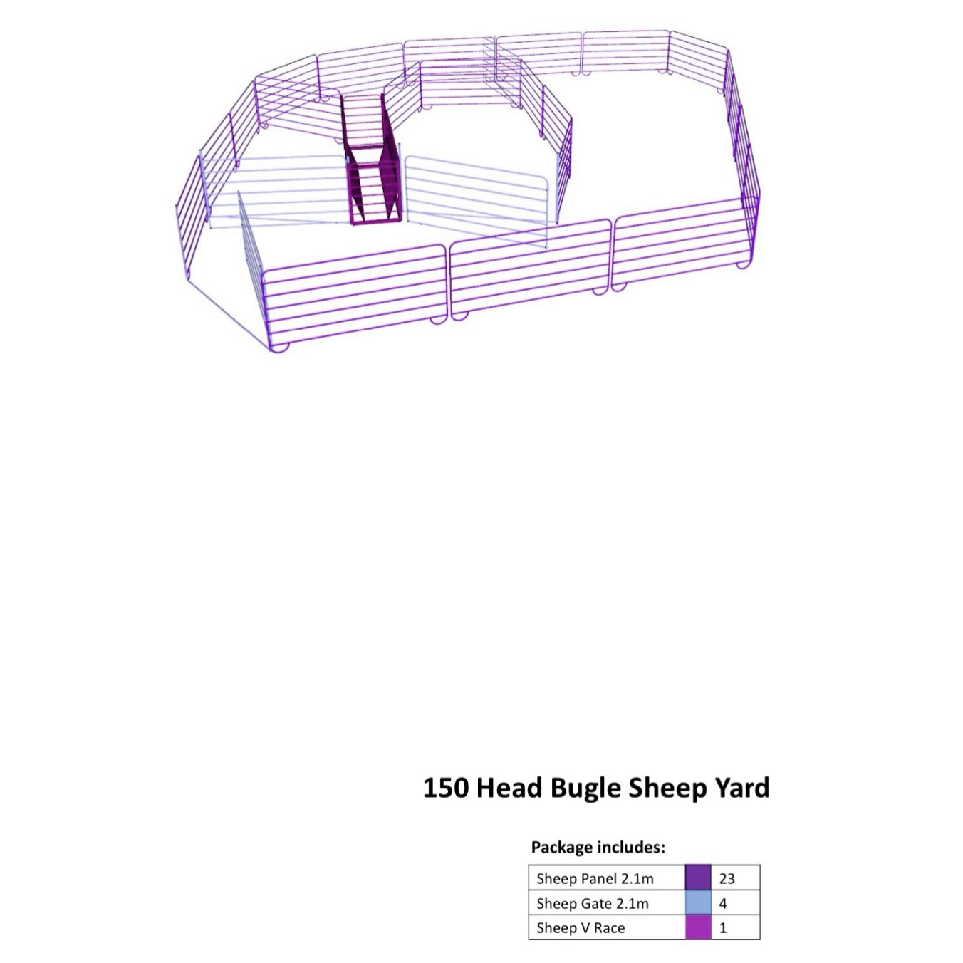 150 Head Sheep Yard with 1m x 2.1m sheep panel Design – Mixsteel